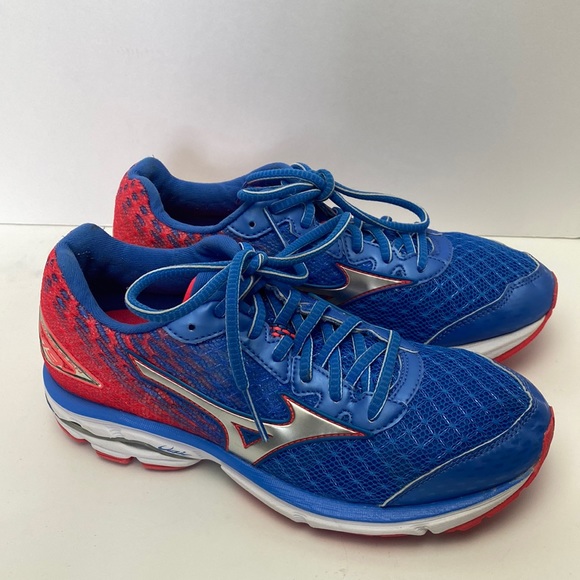 Mizuno | Shoes | Mizuno Wave Rider 9 Womens Blue Red Athletic Sneakers ...